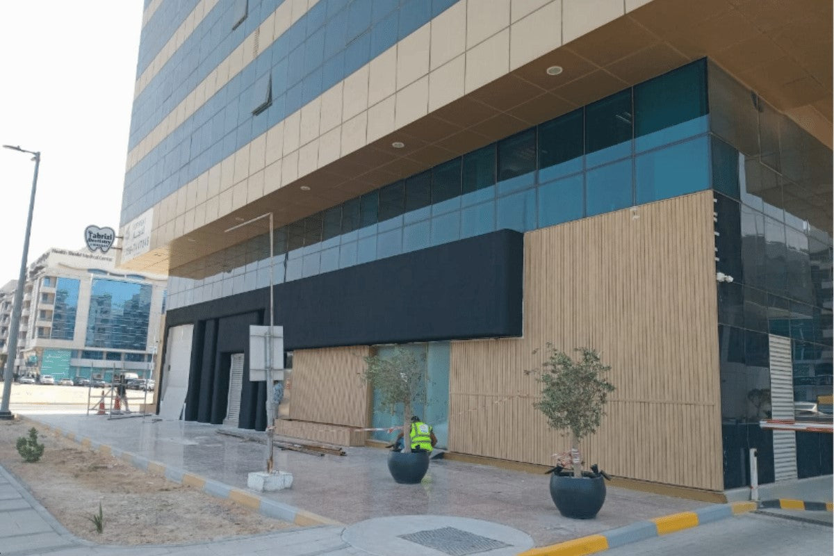 Chic Wood-Inspired Storefront Design in Abu Dhabi