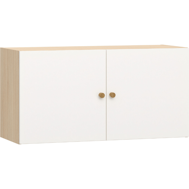 Wide wall shelf with front door arrangement 1 - light oak