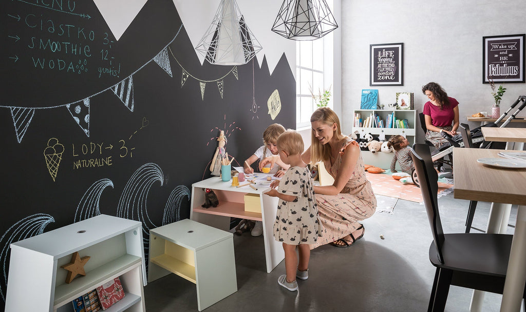 Tuli stools - white/ blue